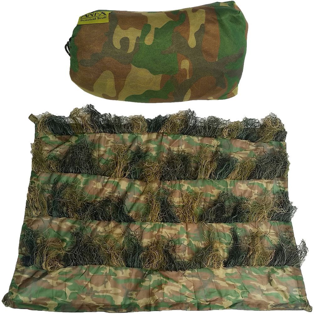 Ghillie Cover Tarndecke Jagd Tarnung Regenschutz Tarnnetz Woodland 1m x ...